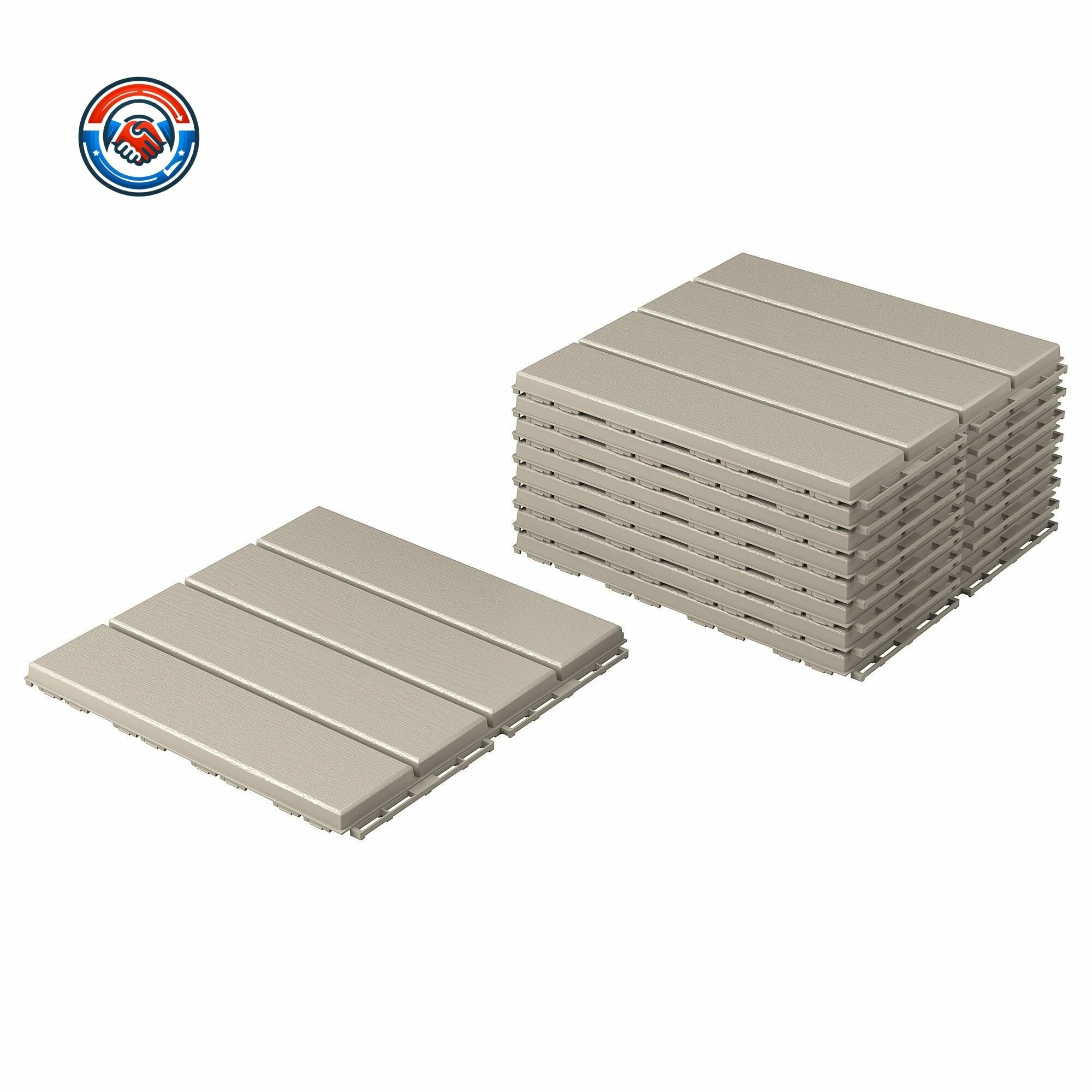 Паркетная доска для улицы руннен, 30х30 см, 9 шт, массив акации, пластиковая основа, модульное напольное покрытие для террасы, балкона, сада, легко мыть, комбинируется по цвету