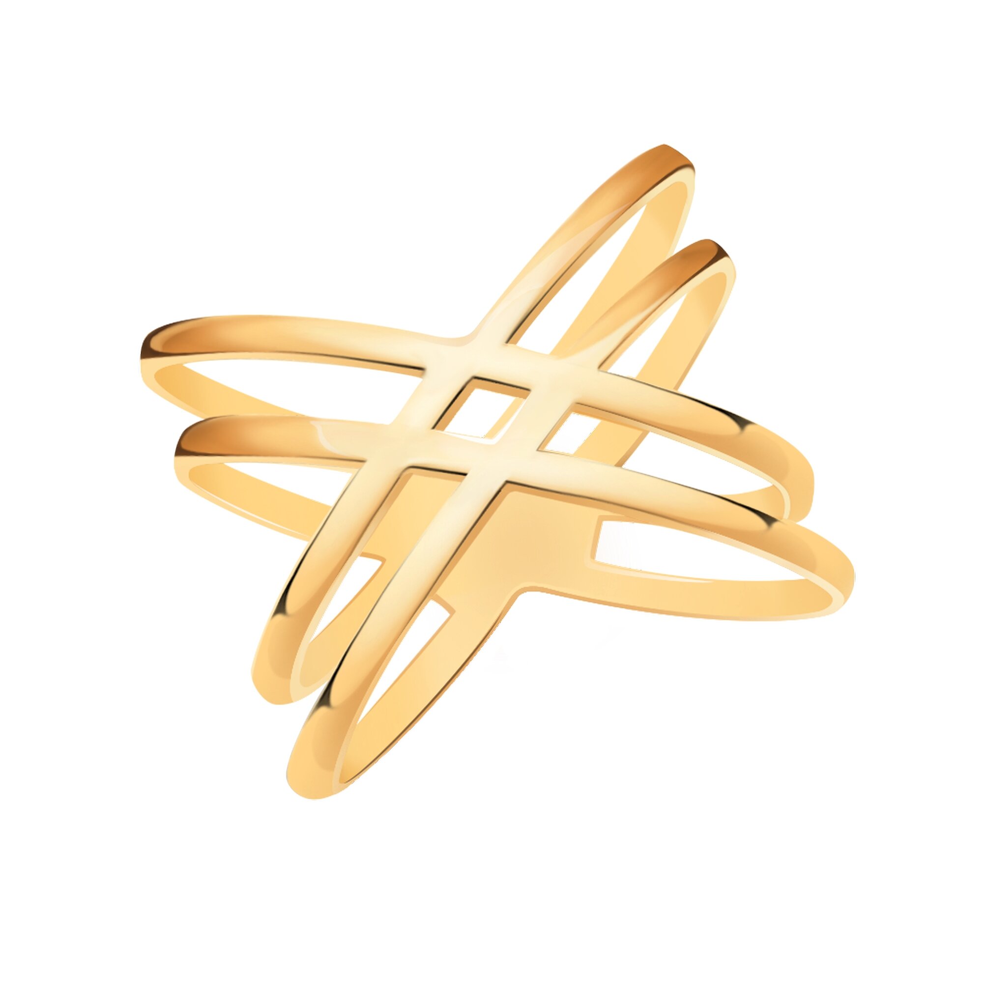 Кольцо широкое, серебро, 925 проба, золочение