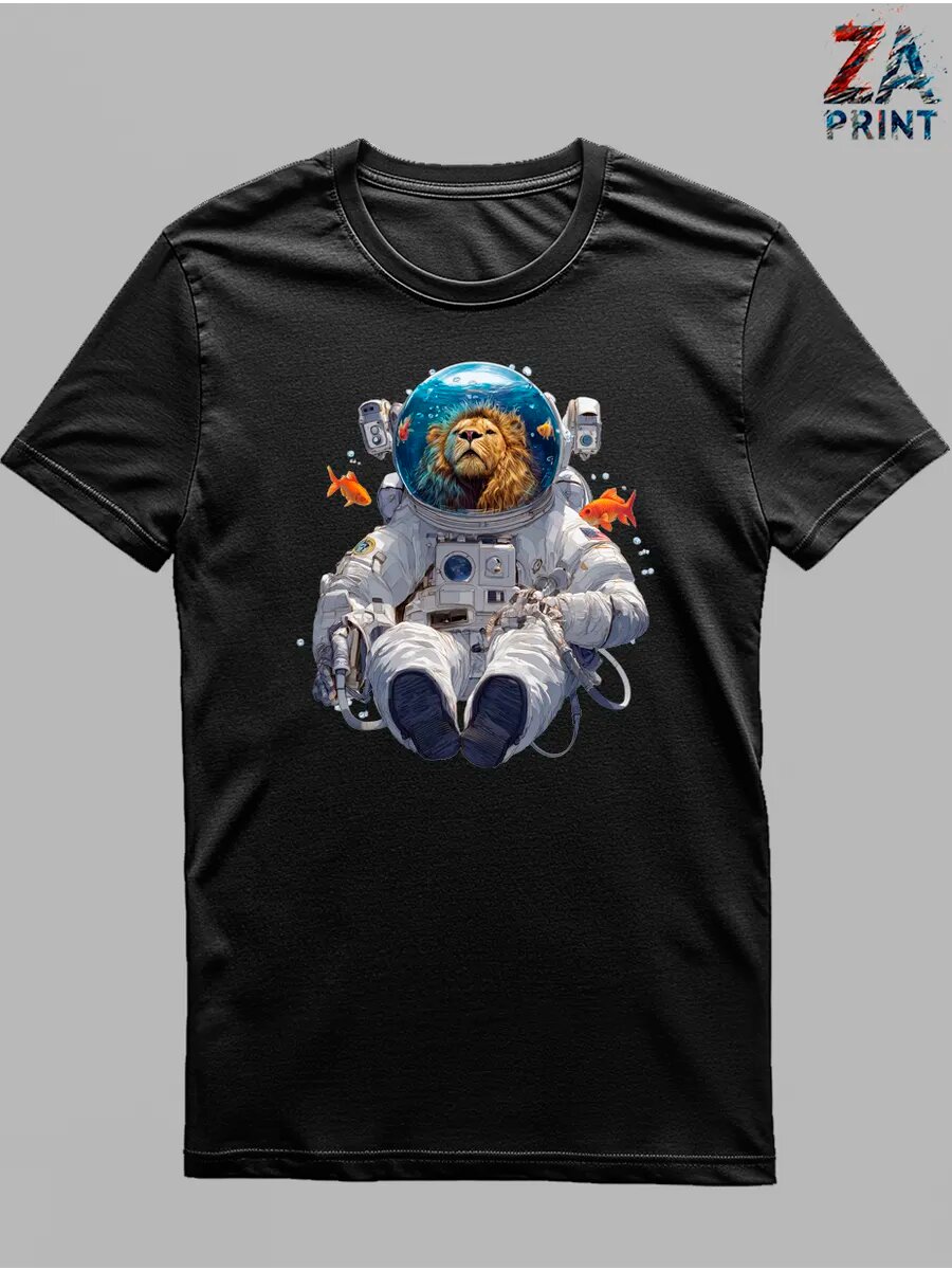 Футболка космонавт лев