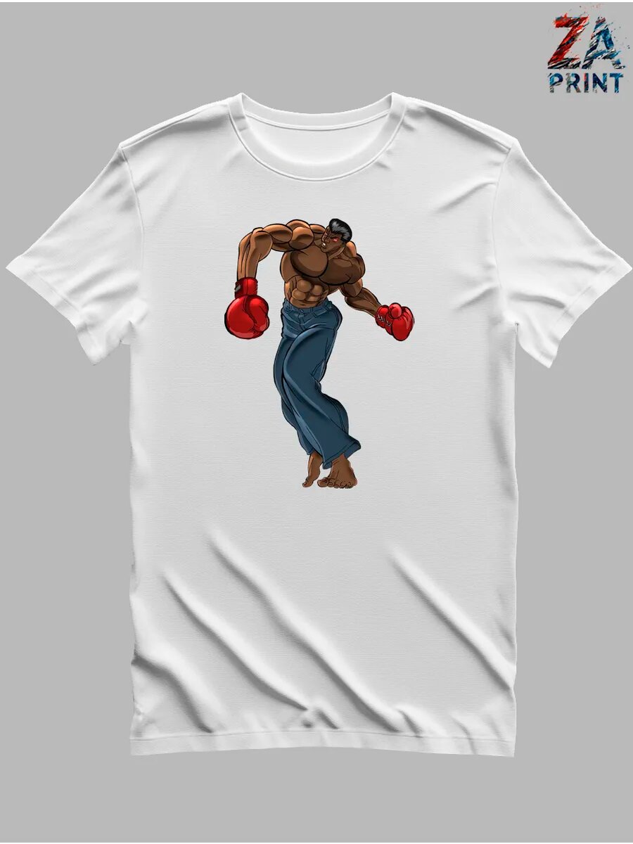 Футболка боец баки аниме качок gym