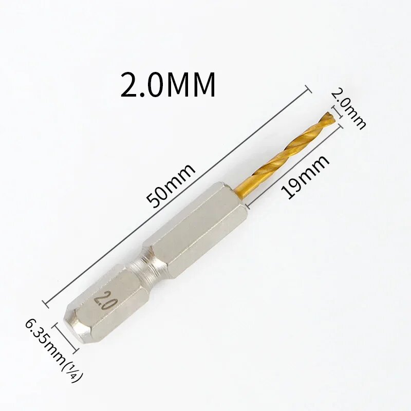 Сверло спиральное 2.0mm, 1/4", HSS