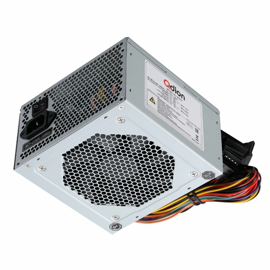 Блок питания FSP QD600 (QD600) серый - ATX 20+4 пин, 4 pin + 4 pin CPU, 5 SATA, 1 x 6+2 pin PCI-E
