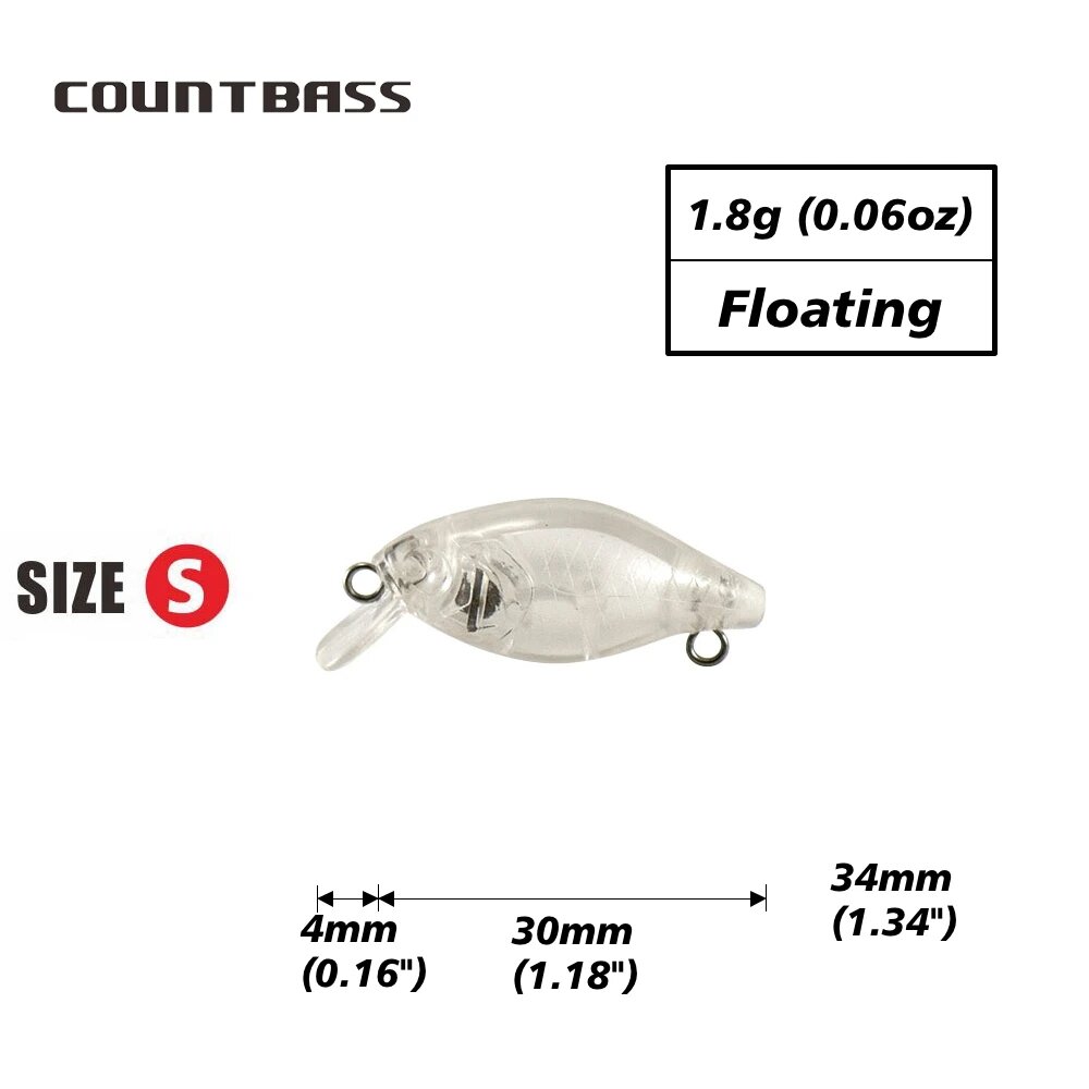 Countbass Blank Lure, Size S, 1.8g, Floating