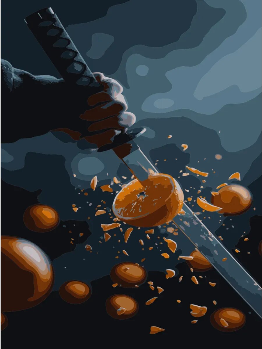 Картина по номерам 30x40 см катана