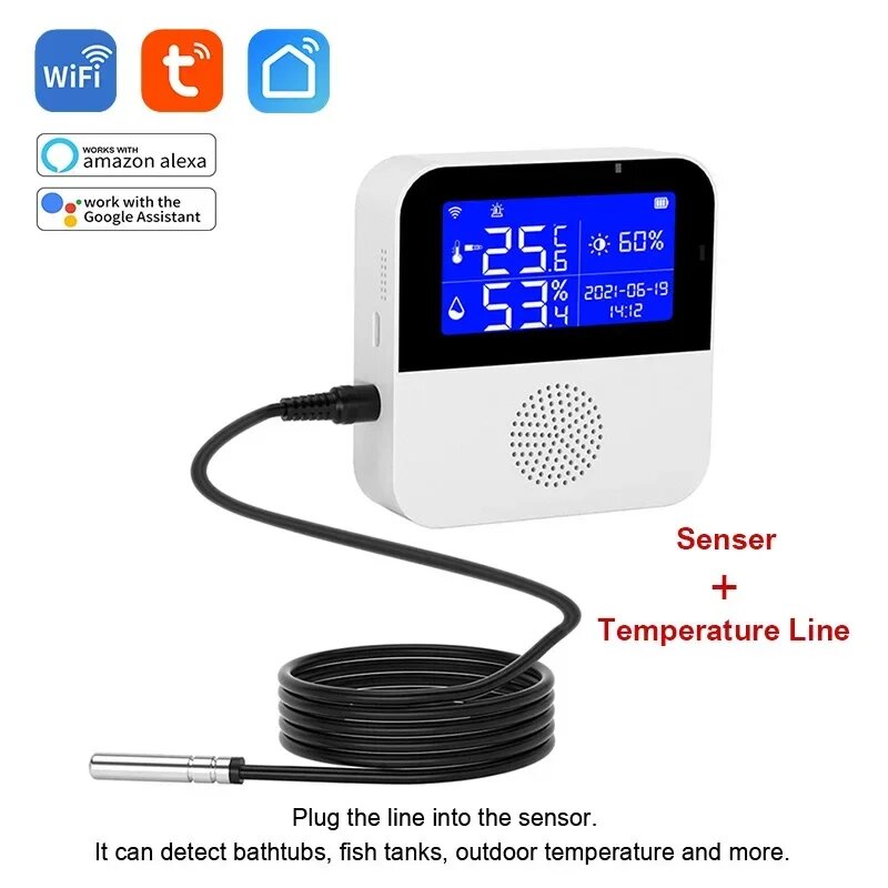Смарт-датчик влажности для аквариума, с WiFi, Белый