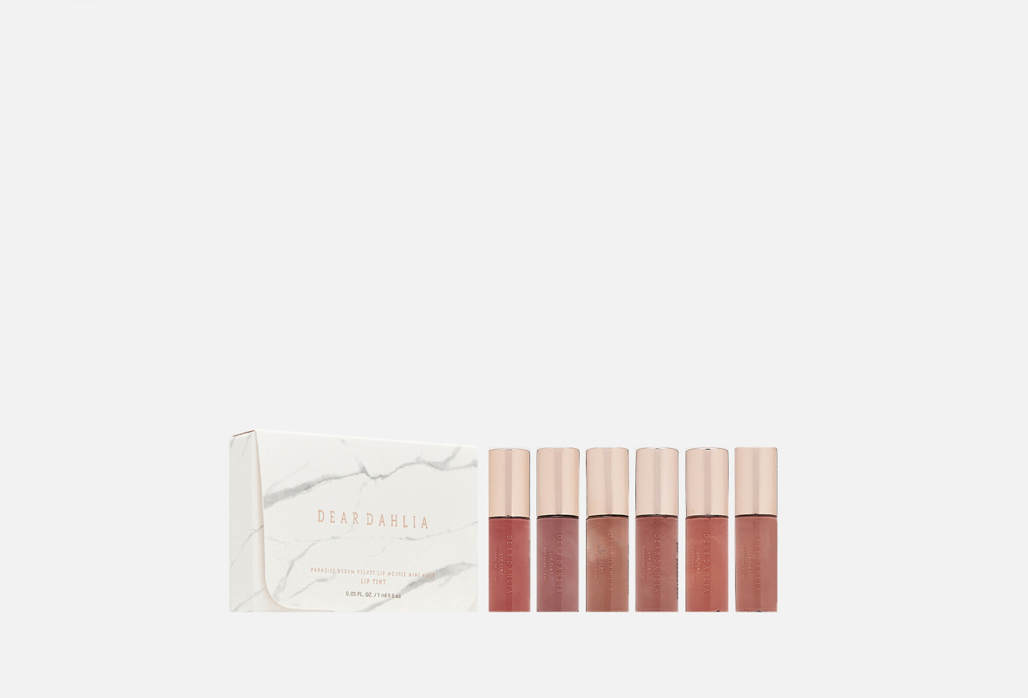 Набор муссов для губ DEAR DAHLIA PARADISE DREAM VELVET LIP MOUSSE MINI 6 SET TEDDY BARE COLLECTION