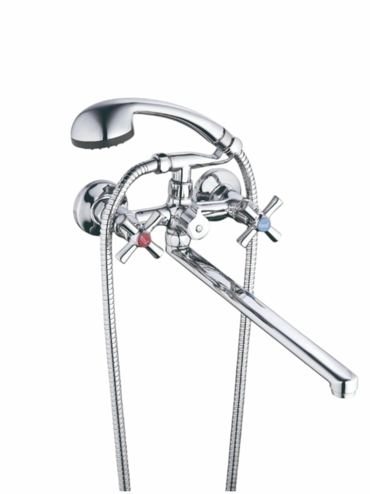 Смеситель для ванны с душем двухвентильный/ кран в ванную G.lauf QMT7-В722, цвет: хром