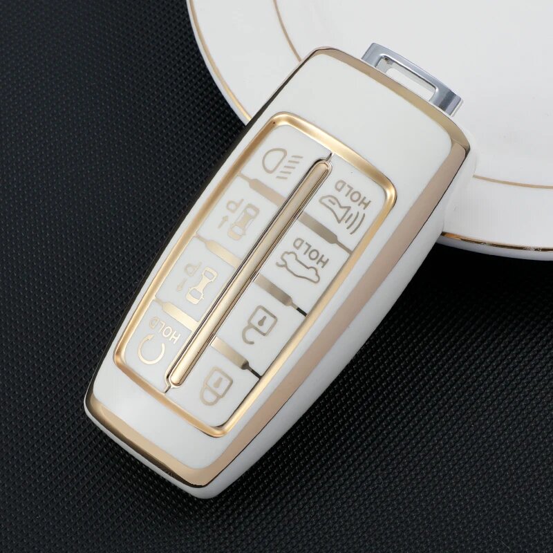 Чехол для ключа Hyundai Genesis GV70/80/90 белый 8 button