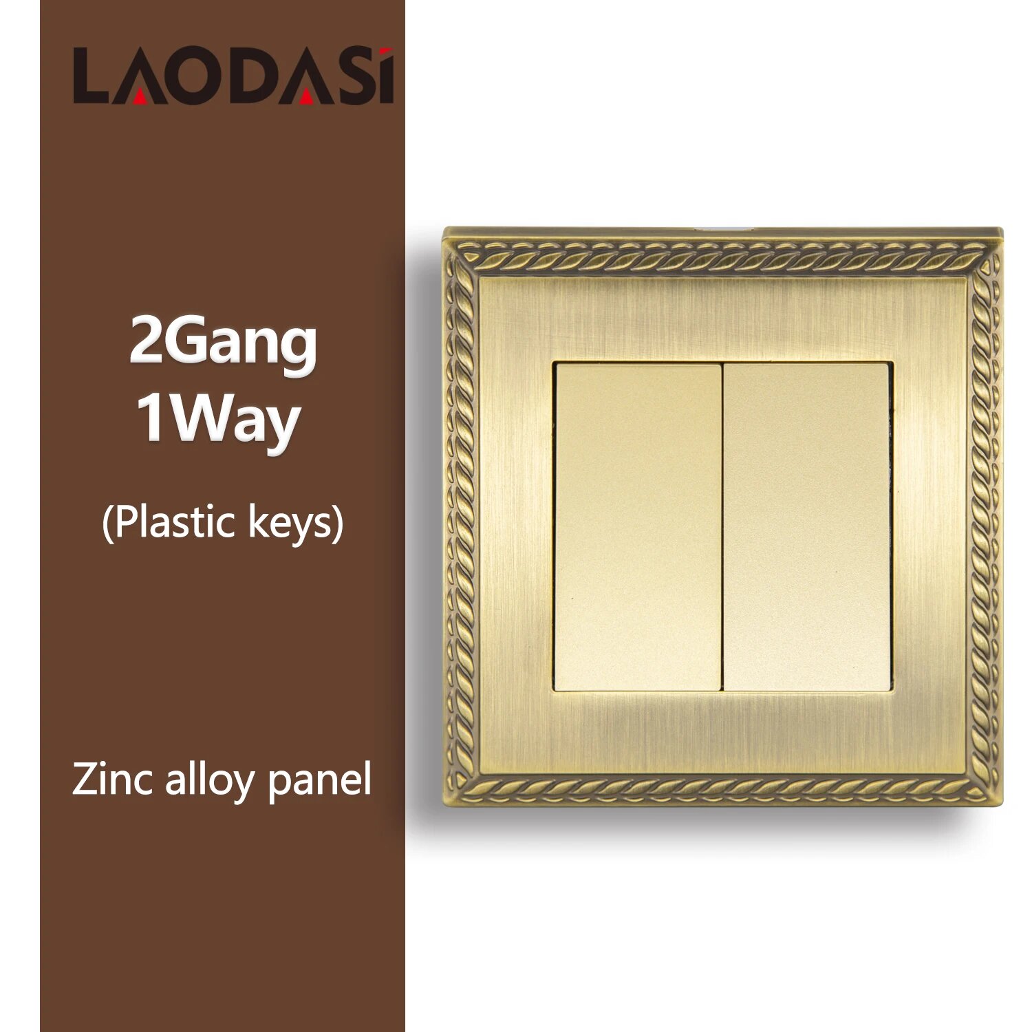 LAODASI Ретро-выключатель и розетка 2Gang 1Way