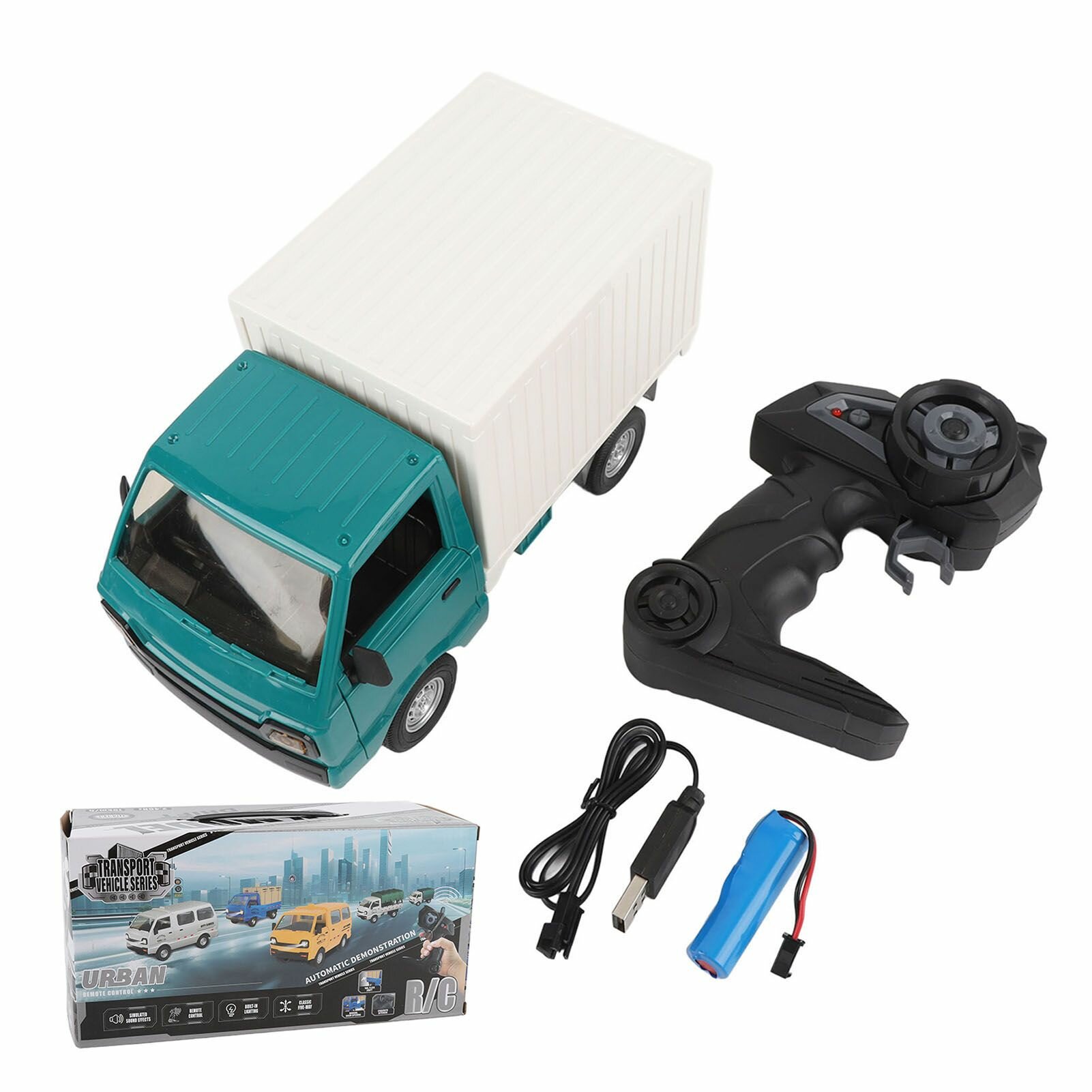 Игрушки RC Truck Double Door Plastic Remote Control Vehicle Cars Toy со световыми и звуковыми эффектами White