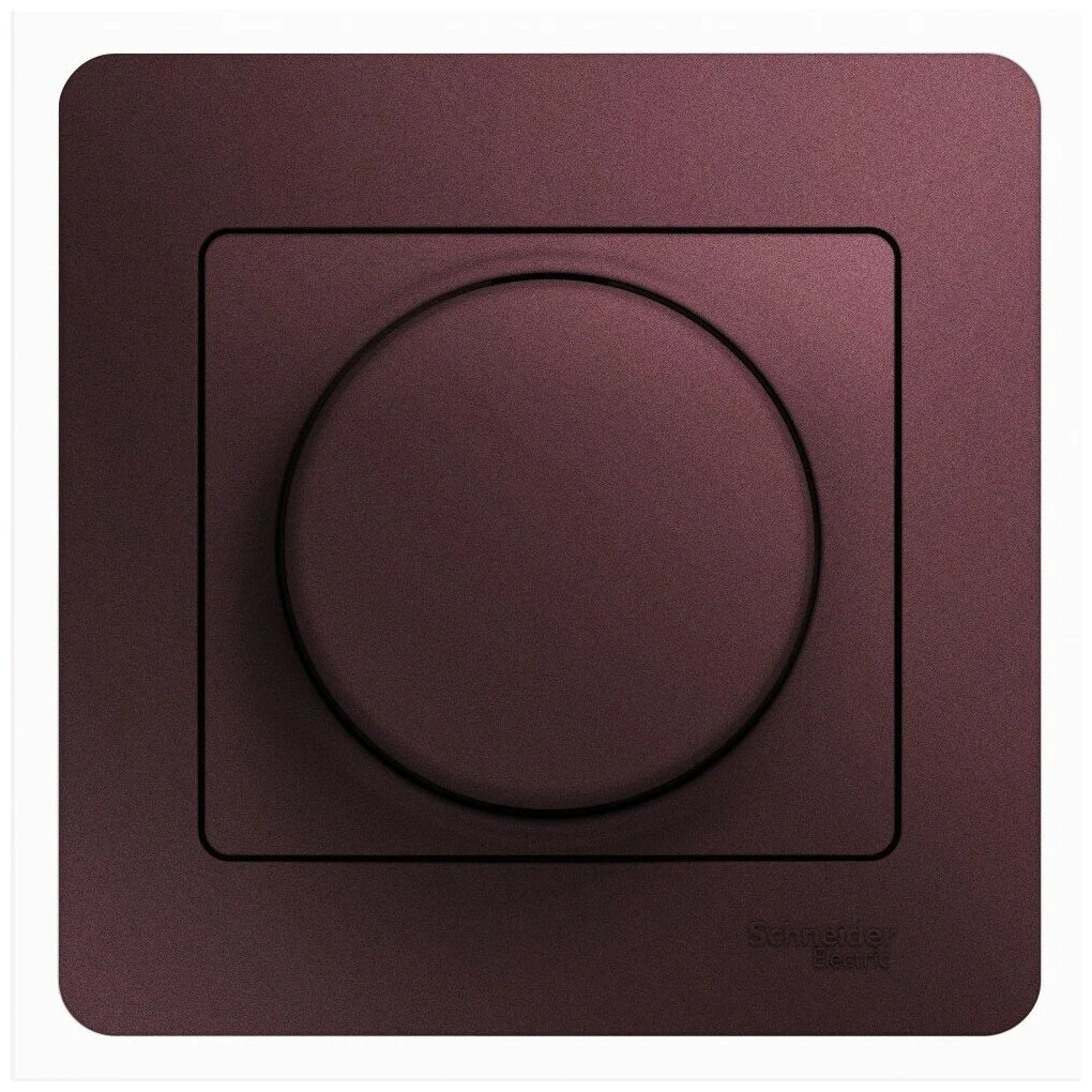 Светорегулятор (диммер) универсальный, 600Вт/ВА в сборе с рамкой. SE Glossa Баклажановый GSL001136