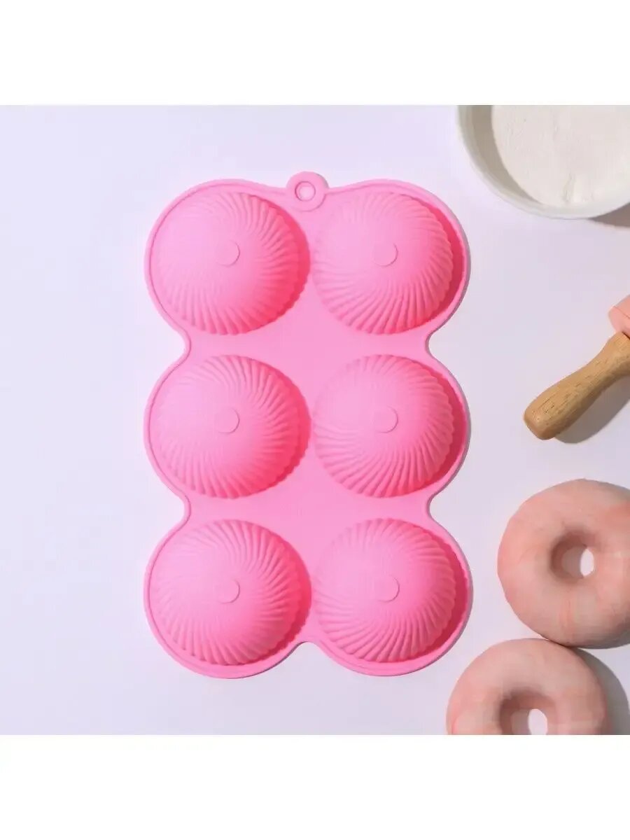 Форма для выпечки «Купол», 25×16×3,5 см, 6 ячеек