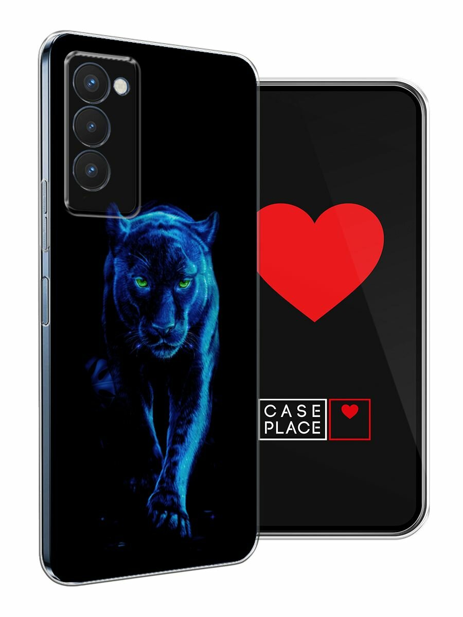 Чехол на Tecno Camon 18P / Техно Камон 18Р с принтом "Пантера в лунном свете" — фото 1