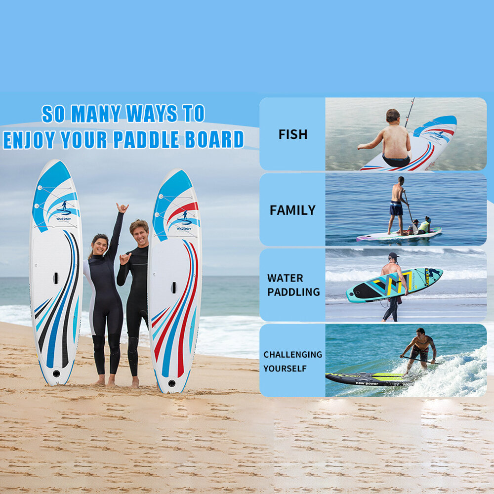 Надувная весельная доска 335 см с грузоподъемностью 350 фунтов, облегченная конструкция для новичков