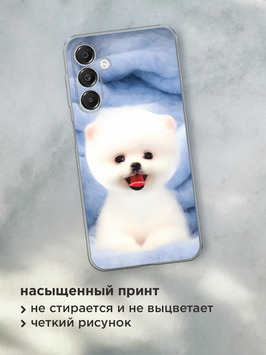 Чехол на Samsung Galaxy A16 / Самсунг А16 с принтом Белый пёсик — фото 1