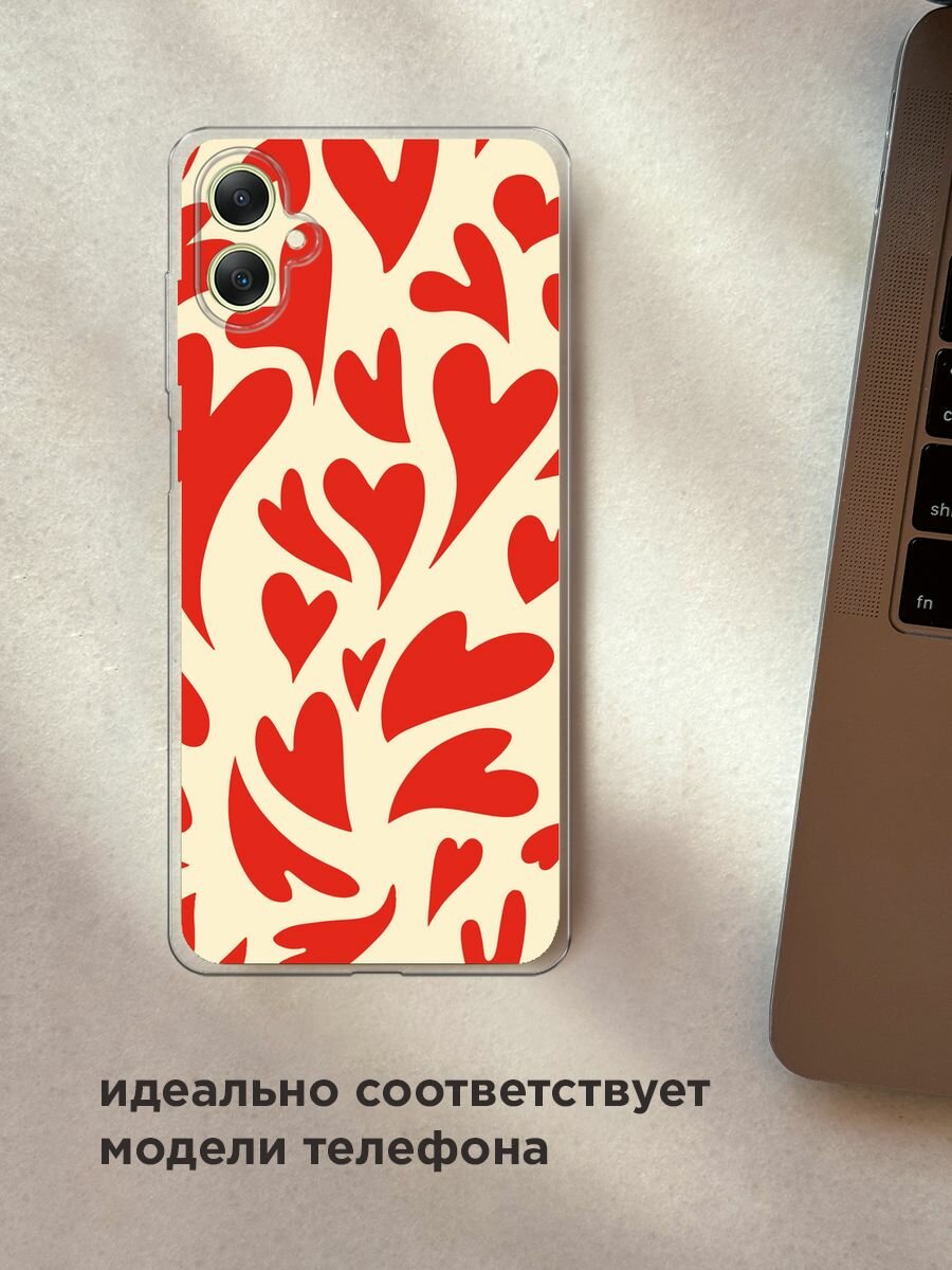 Чехол на Samsung Galaxy A06 / Самсунг Галакси А06 с принтом "Crazy hearts 1 - 14 февраля" — фото 1