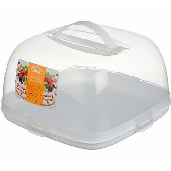 Тортовница Idea с защелками (М1121) белая