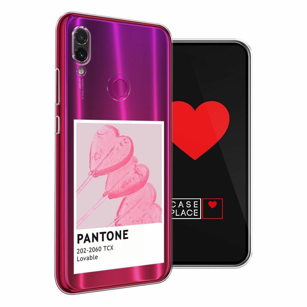 Чехол на Xiaomi Redmi Note 7 / Сяоми Редми Нот 7 с принтом "Pantone Lovable 2 - 14 февраля", прозрачный — фото 1