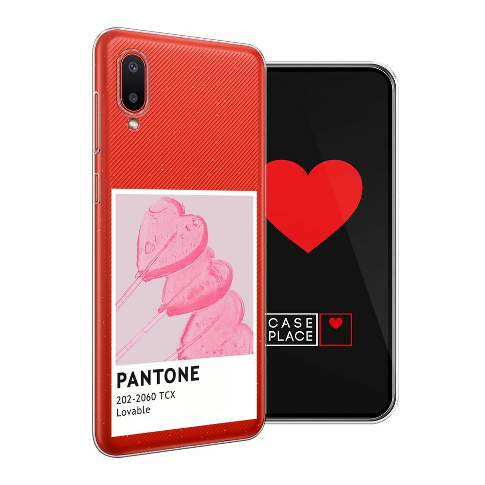 Чехол на Samsung Galaxy A02 / Самсунг Галакси А02 с принтом "Pantone Lovable 2 - 14 февраля", прозрачный — фото 1