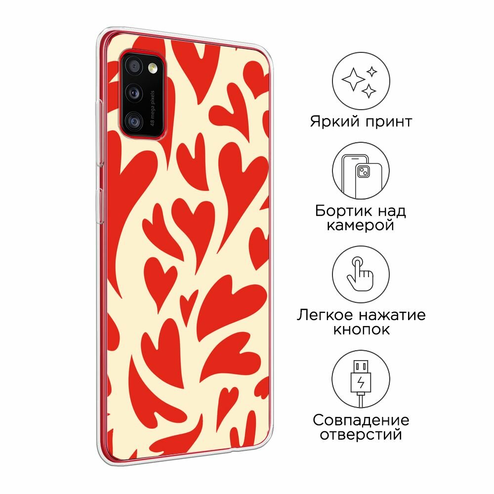Чехол на Samsung Galaxy A41 / Самсунг Галакси А41 с принтом "Crazy hearts 1 - 14 февраля" — фото 1