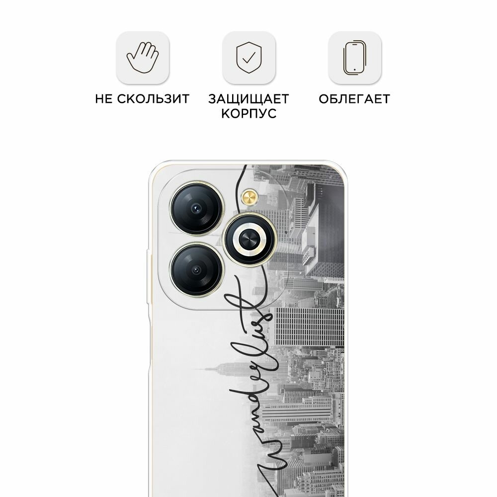 Чехол на Infinix Smart 8 Plus / Инфиникс Смарт 8 Плюс с принтом "Черно город" — фото 1