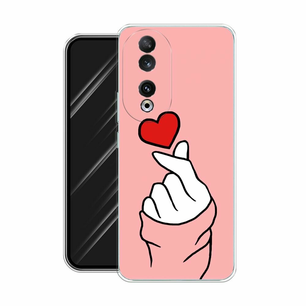 Силиконовый чехол на Honor 90 / Хонор 90 с принтом "Милое сердечко" — фото 1