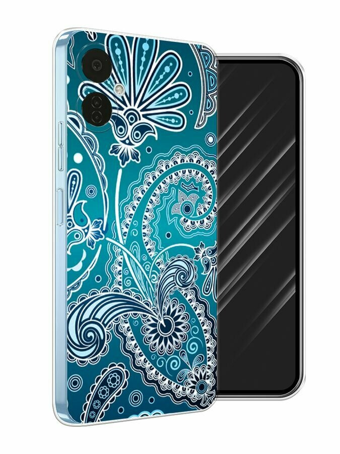 Чехол на Tecno Camon 19 Neo / Техно Камон 19 Нео с принтом "Узоры на синем"