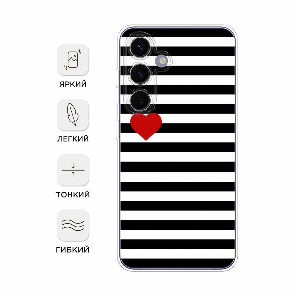 Чехол на Samsung Galaxy S24 Plus / Самсунг S24 Plus с принтом "Красное сердце" — фото 1