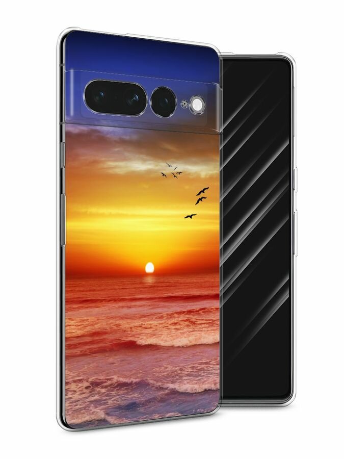 Чехол на Google Pixel 7 Pro / Гугл Пиксель 7 Про с принтом закат 3