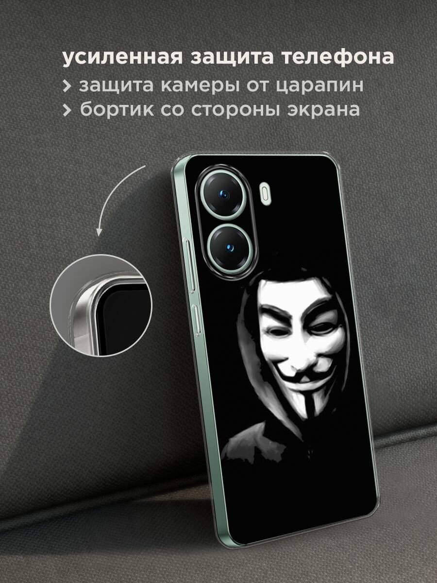 Силиконовый чехол на Poco X7 Pro / Поко X7 Про с принтом "Анонимус" — фото 1