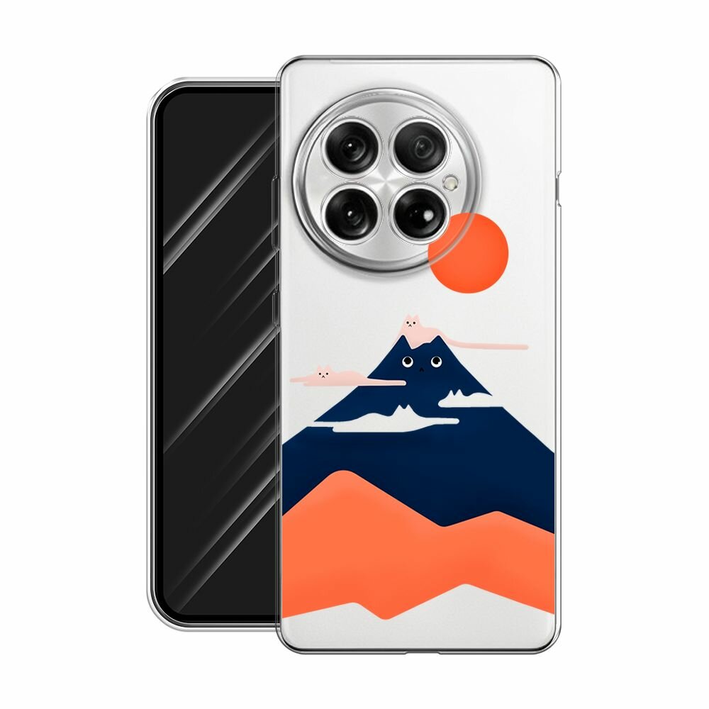 Чехол на OnePlus 13 / Ван Плас 13 с принтом "Кот-гора", прозрачный — фото 1