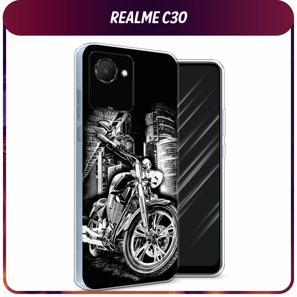 Силиконовый чехол на Realme C30 / Реалми C30 с принтом "Крутой байк"