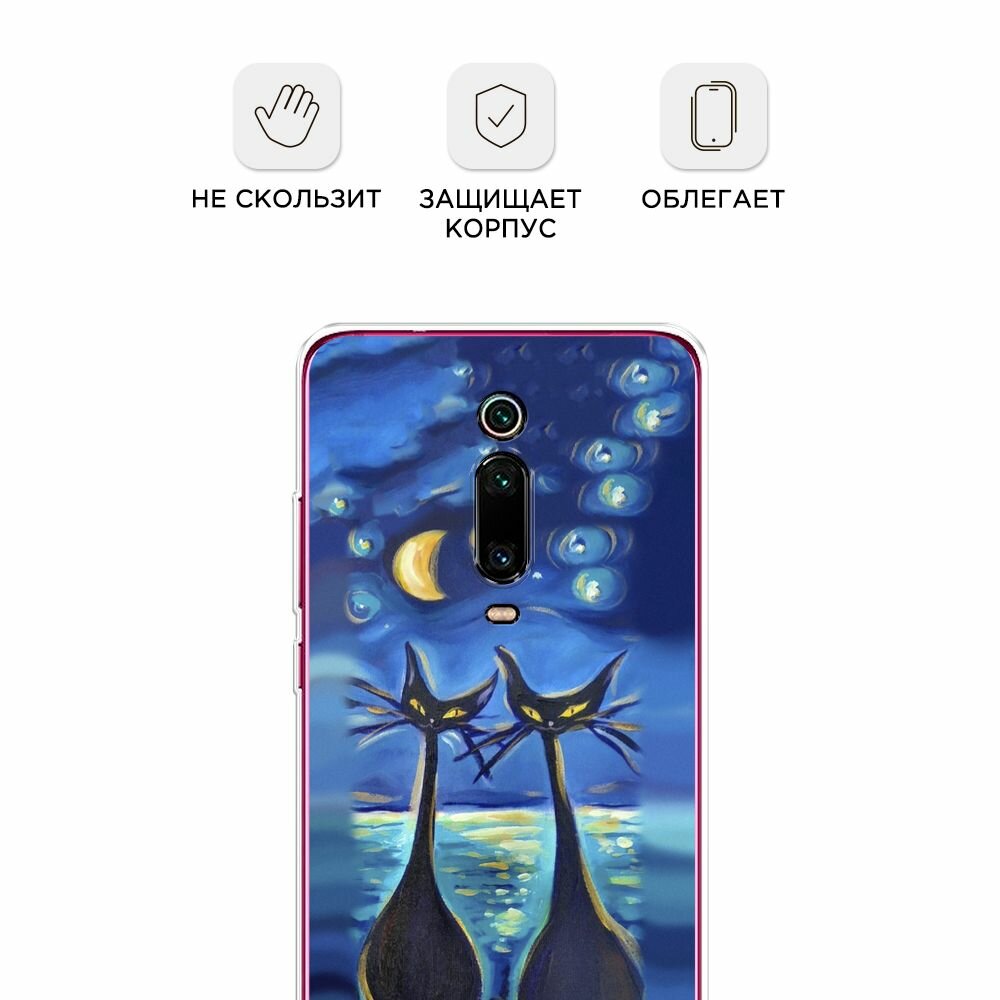 Чехол на Xiaomi Redmi K20/K20 Pro/Mi 9T/9T Pro / Сяоми Редми К20/K20 Pro/Mi 9T/9T Pro с принтом "Влюбленные котики 7" — фото 1