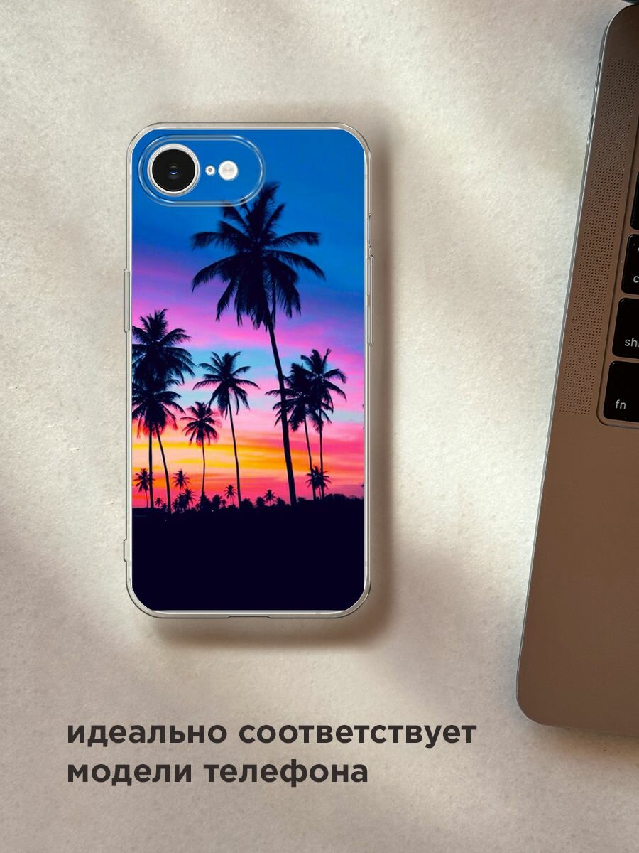 Силиконовый чехол на Apple iPhone 16e/17e / Айфон 16е/17e с принтом "Закат 5" — фото 1