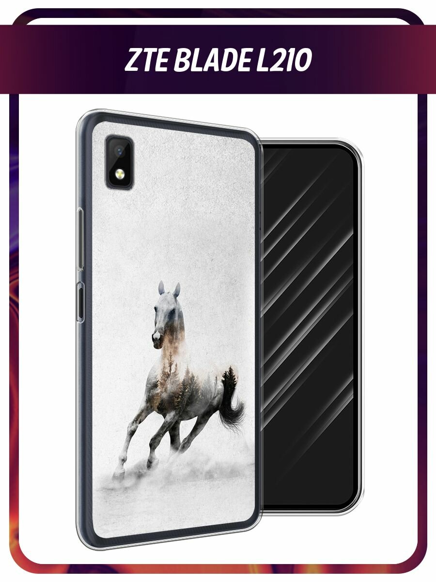 Чехол на ZTE Blade L210 / ЗТЕ Блейд L210 с принтом "Лошадь лес"