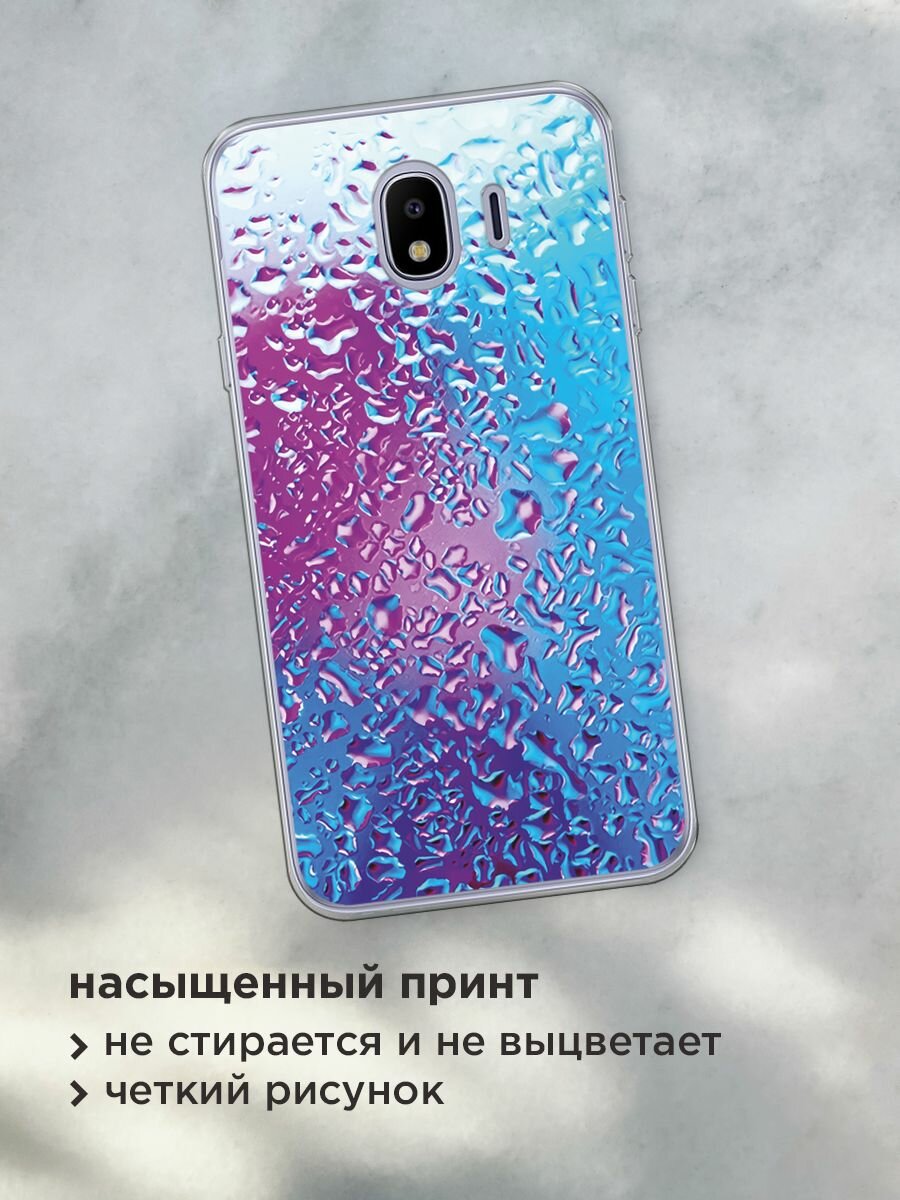 Чехол на Samsung Galaxy J4 / Самсунг Галакси Джей 4 с принтом "Капли на стекле" — фото 1