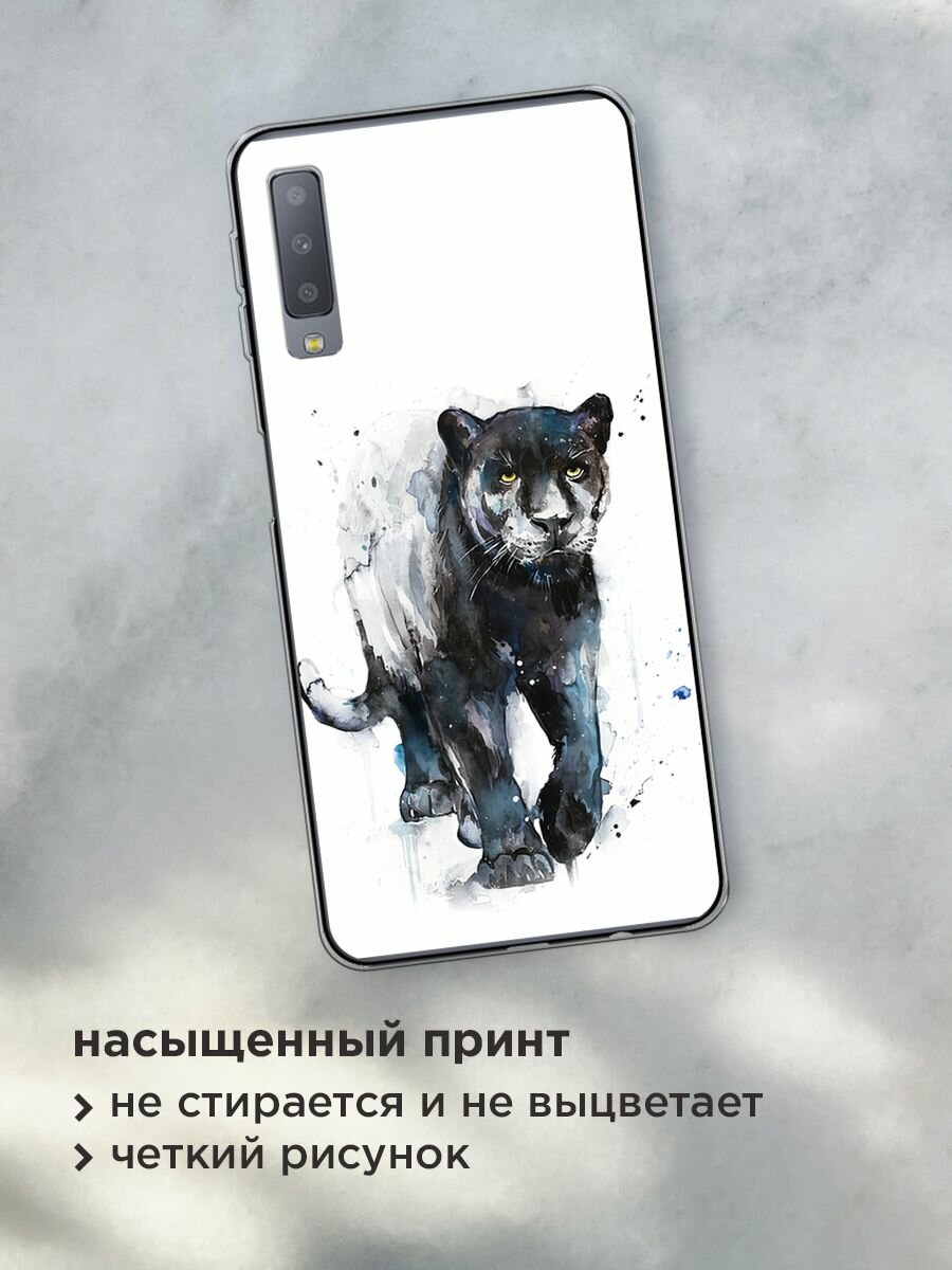 Чехол на Samsung Galaxy A7 2018 / Самсунг Галакси А7 2018 с принтом "Пантера арт 3" — фото 1