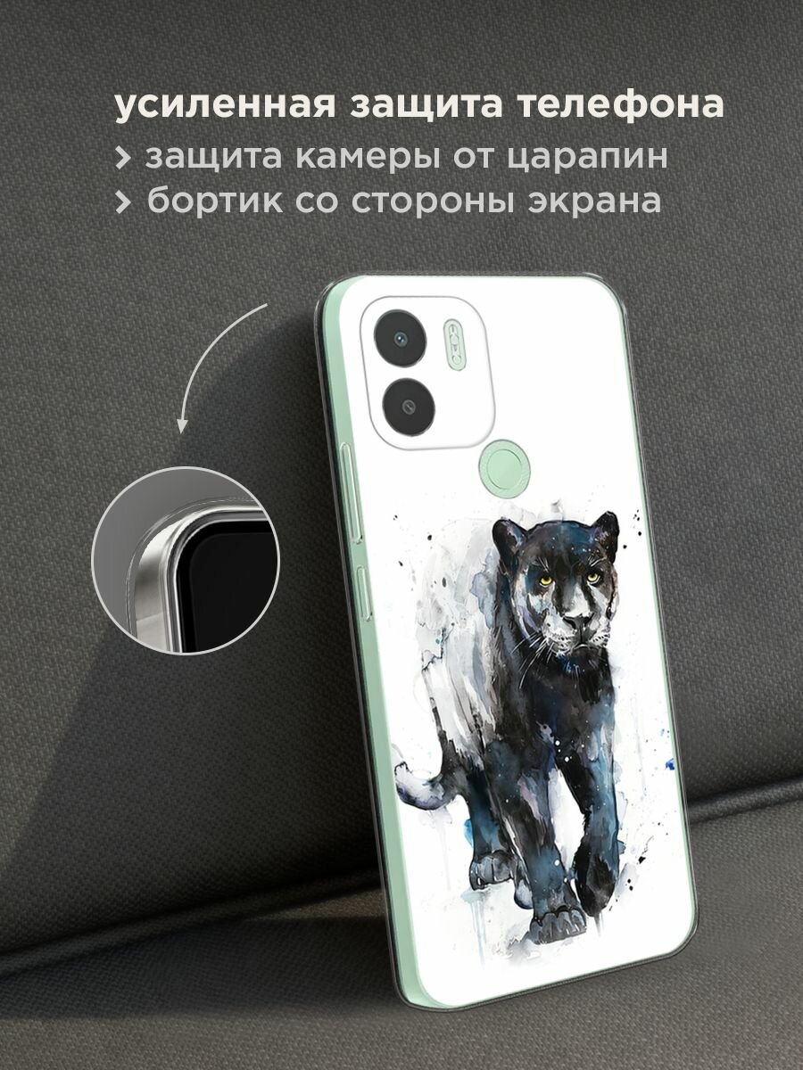 Чехол на Xiaomi Redmi A1+/Redmi A2+/Poco C51/C50 / Редми A1+ с принтом "Пантера арт 3" — фото 1
