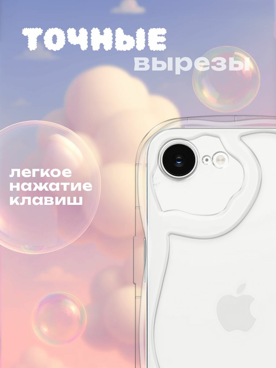 Чехол на iPhone 16e / Айфон 16е/17e с принтом прозрачный, прозрачный — фото 1