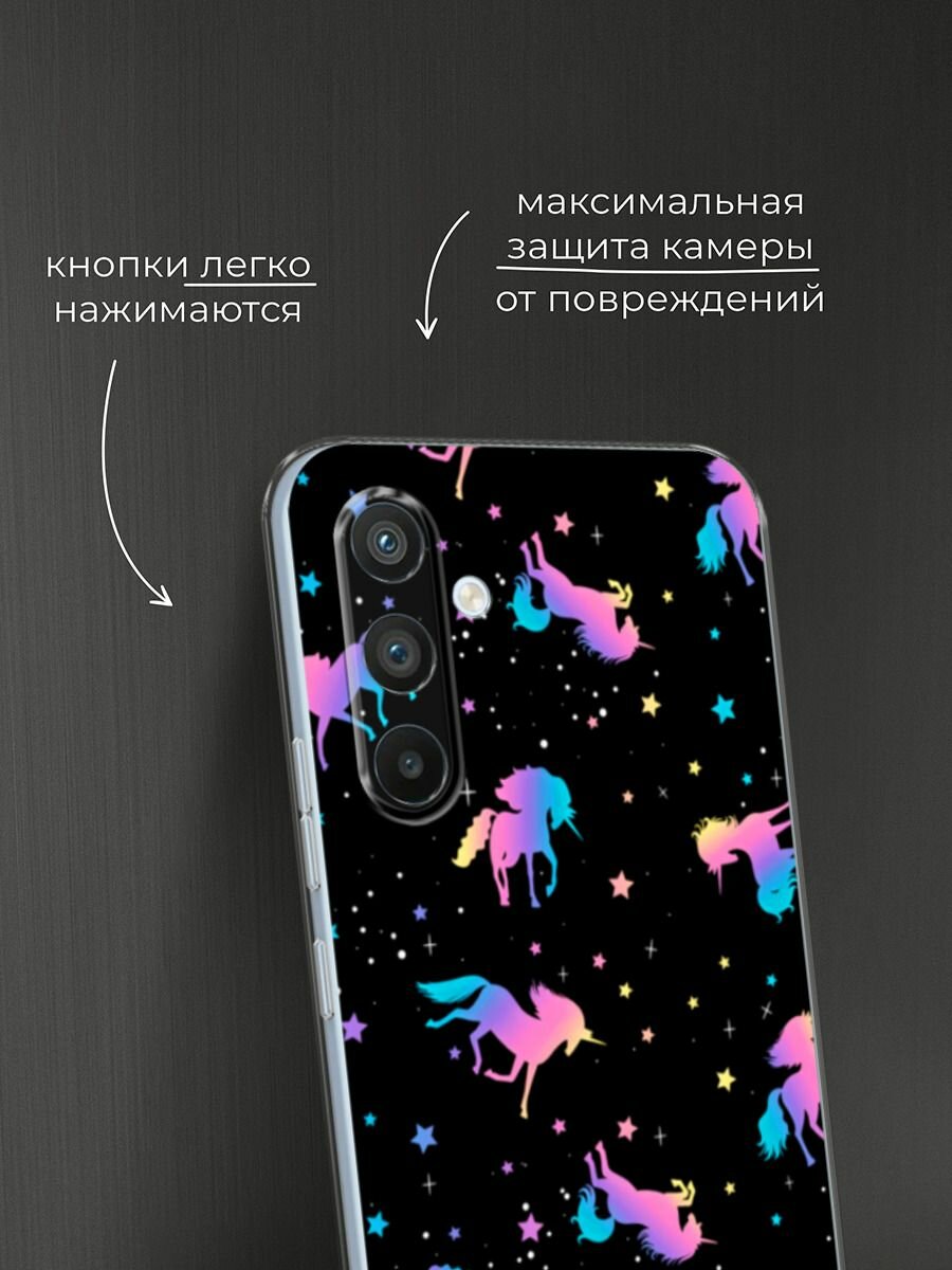 Чехол на Samsung Galaxy A54 / Самсунг A54 с принтом "Единороги градиент" — фото 1