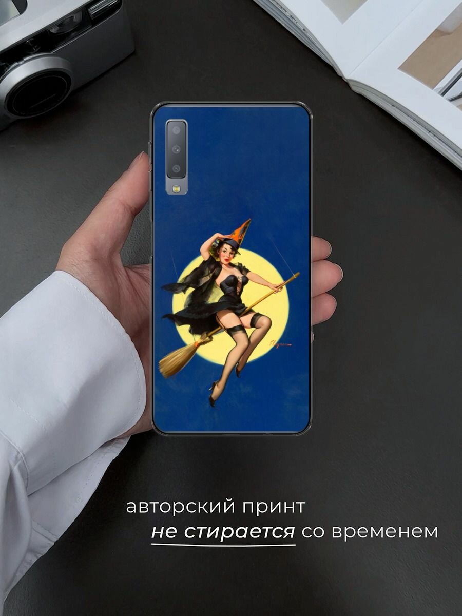 Чехол на Samsung Galaxy A7 2018 / Самсунг Галакси А7 2018 с принтом "Pin-Up Witch" — фото 1