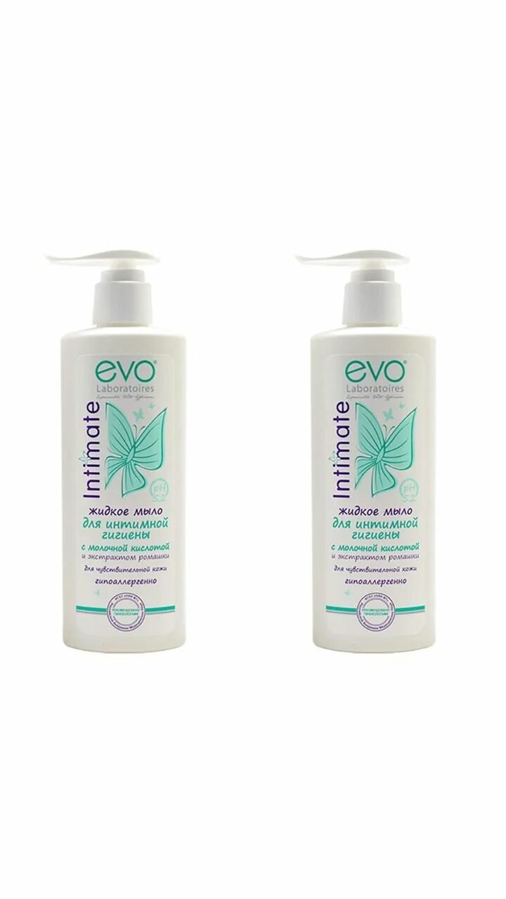 Жидкое мыло EVO laboratoires для интимной гигиены для чувствительной кожи, 200мл2 штуки