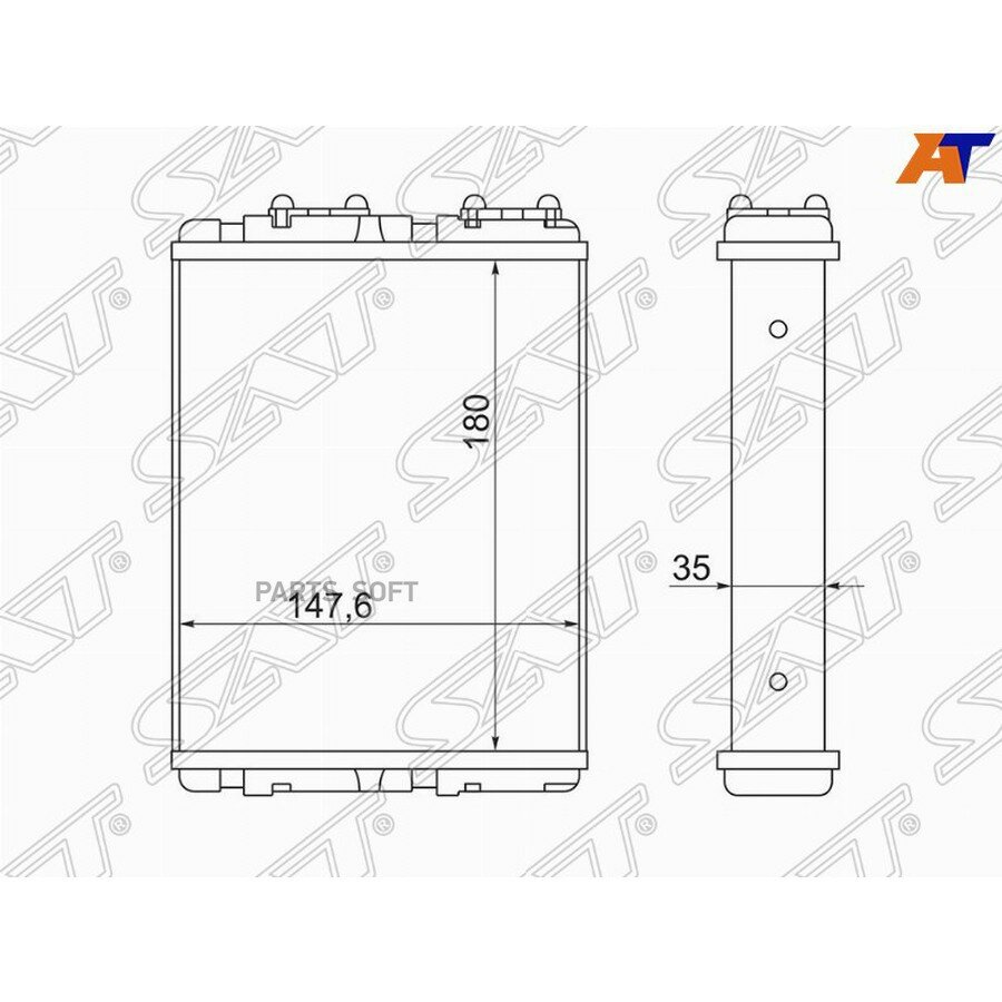Радиатор отопителя салона Nissan Atlas F 92-07 / Diesel Condor 91- от официального дистрибьютора, SAT, артикул STDTJ53950