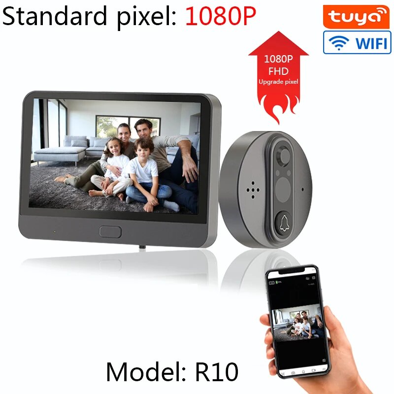 Дверной видеозвонок ZUIDID R10 с Wi-Fi, 1080P