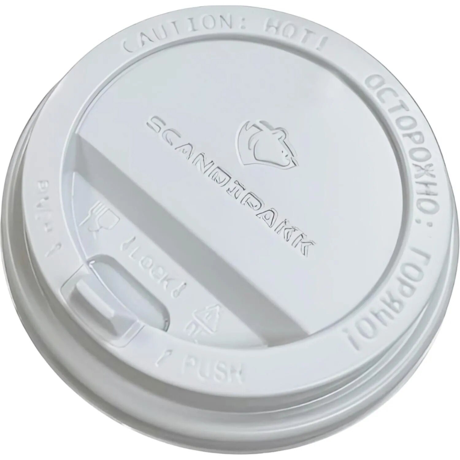 Крышка для стакана пластиковая с клапаном D=90мм, бел,1000шт/кор