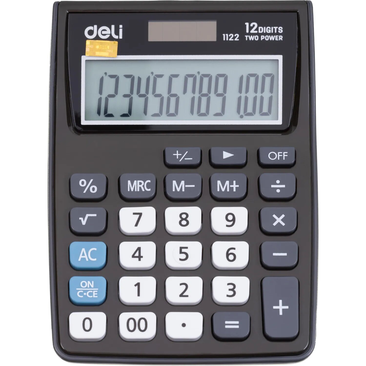 Калькулятор карманный Deli E1122, 12-р, дв. пит, 120х86мм, серый