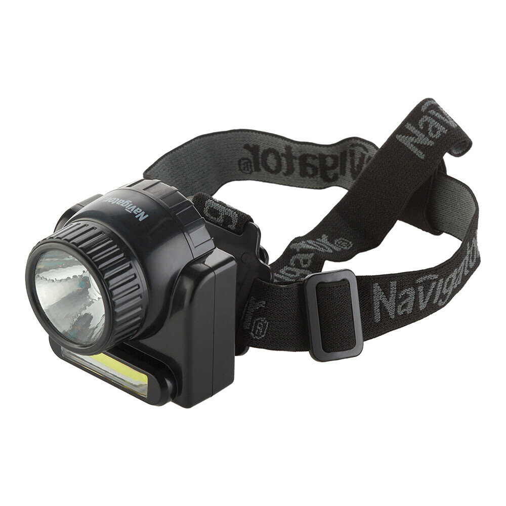 Фонарь налобный Navigator NPT светодиодный 2 LED 3/3 Вт аккумуляторный Lead-acid 500 мАч ударопрочный пластик 2 режима 14486