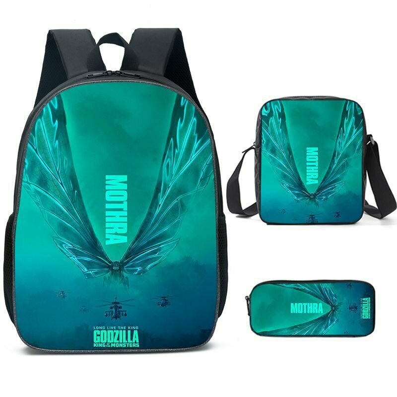 Самый продаваемый на Amazon рюкзак Godzilla, школьный ранец для учащихся начальной и средней школы, состоящий из трех предметов, дропшиппинг