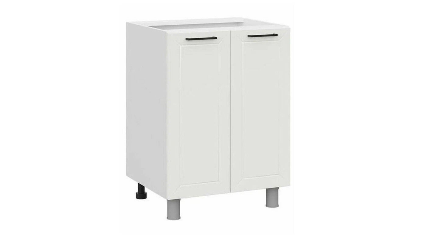 Кухонный модуль напольный, стол Сектор с полками, с доводчиками, 60х50.6х82.4 см, Белый / Бланж