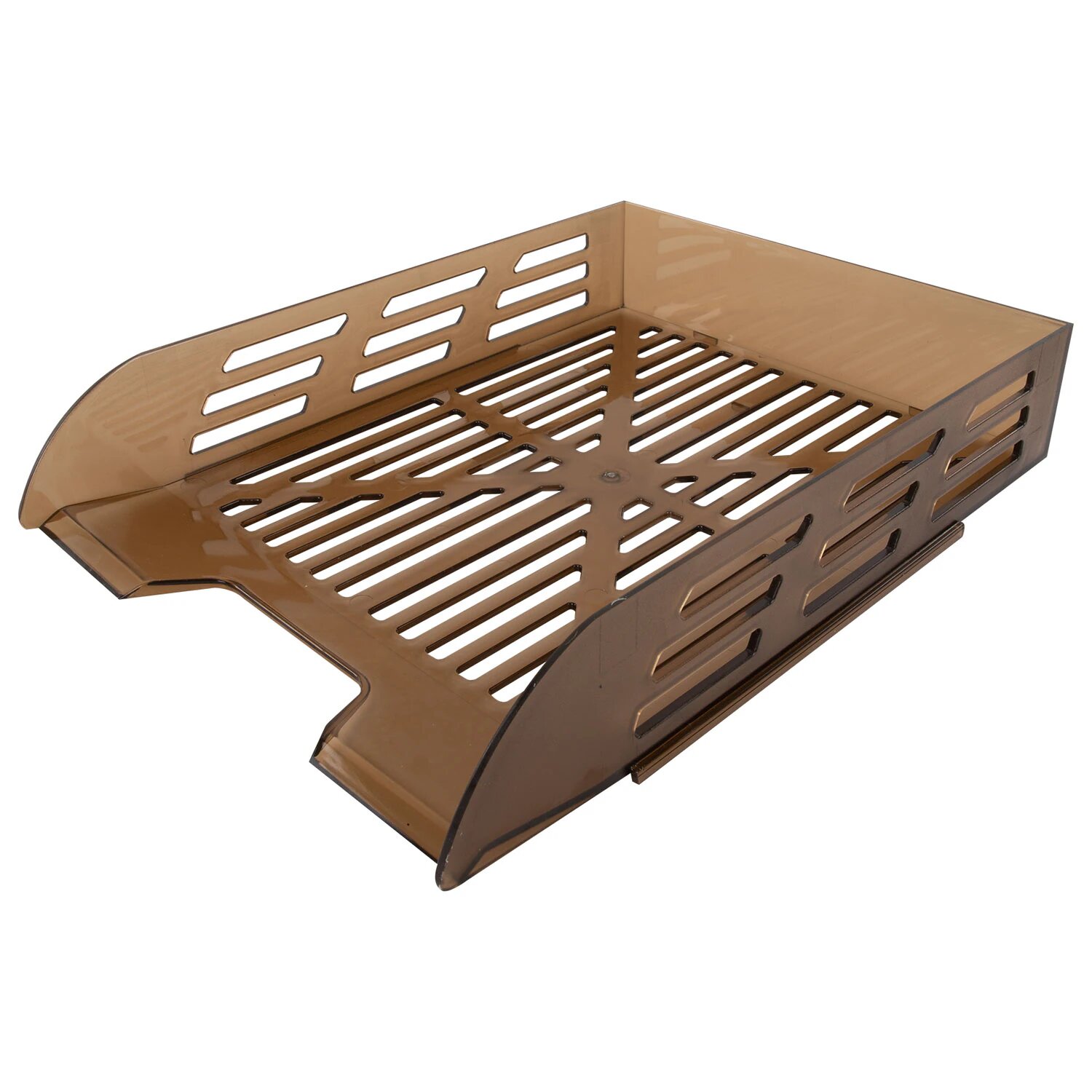 Комплектация 2 шт. Лоток горизонтальный для бумаг BRAUBERG ECO, 330×245×65 мм, сетчатый, дымчатый, 239012